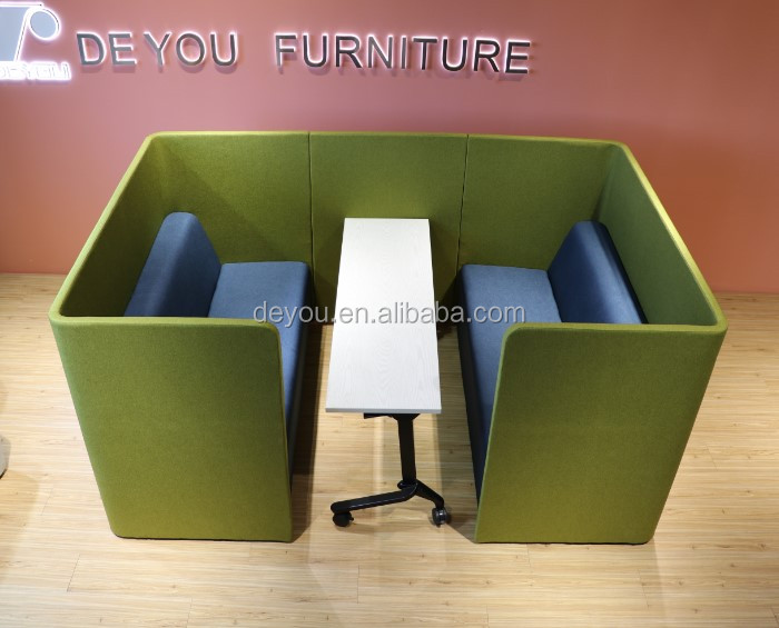 Green Soft Pod Fabric Office Partition With Sofa Seating, High Quality ...
