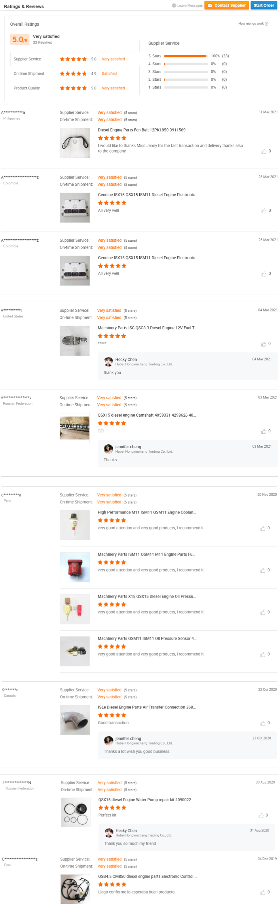 Yuchai Weichai Engine Natural Gas Filter Part Number 612600190763 ...