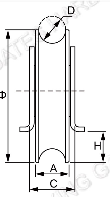 U-groove Carbon Sliding Gate Wheel With Double Plates, High Quality U ...