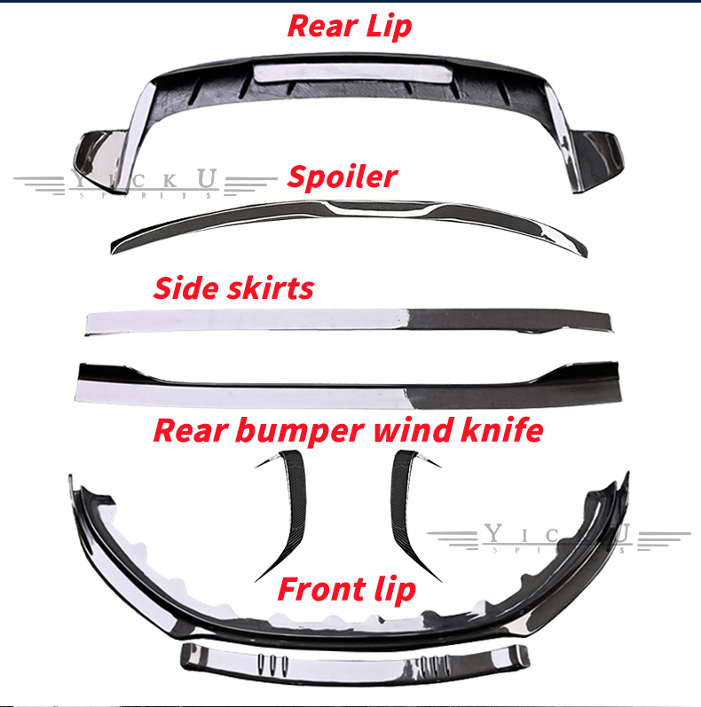 Xiaomi Su7 Carbon Fiber Body Kit: Front Shovel, Rear Lip, Side Skirt ...