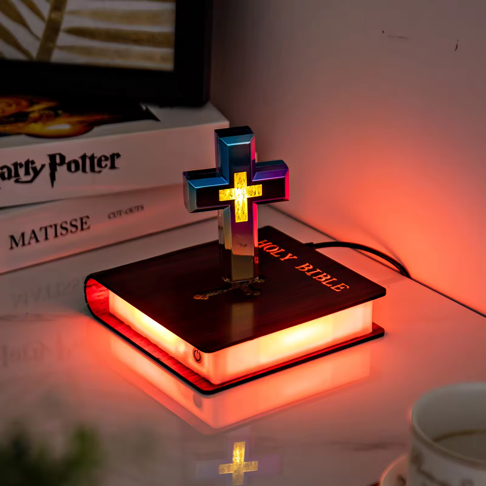 Floating Bible Cross Magnetic Levitating Cross With Led Lights, High ...