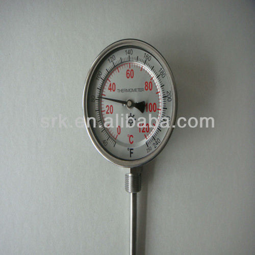 Stainless Radial Bimetal Thermometer Fahrenheit And Celsius, High ...