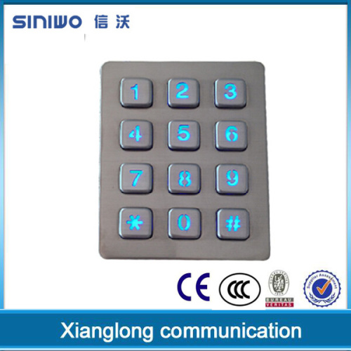 Ip65 Vending Machine Stainless Steel Backlit Keypad Metal Anti-vandal ...