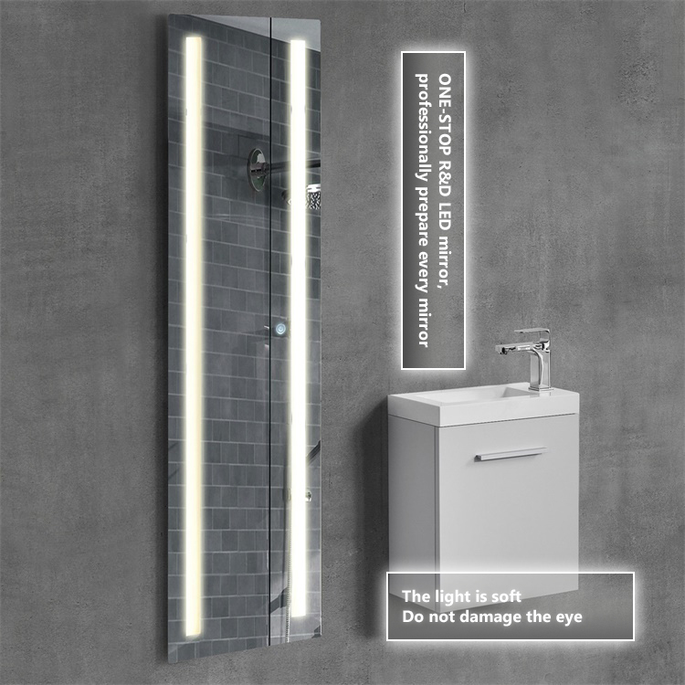 Large Frameless Wall-mounted Led Lit Full-length Dressing Room Mirror ...