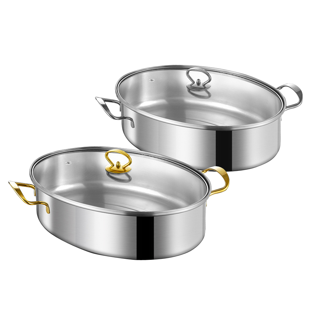 Stainless Steel Fish Steamer - Multi-use Oval Roasting Cookware ...