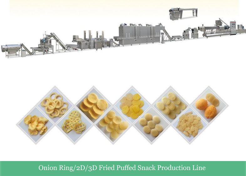 2d 3d Fried Puffed Snack Bugles Onion Ring Production Machine, High ...