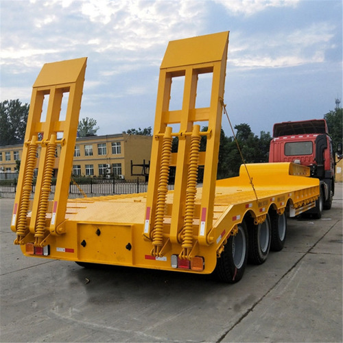 3 Axles 50t Construction Equipment Lowbed Semi Trailers, High Quality 3 ...