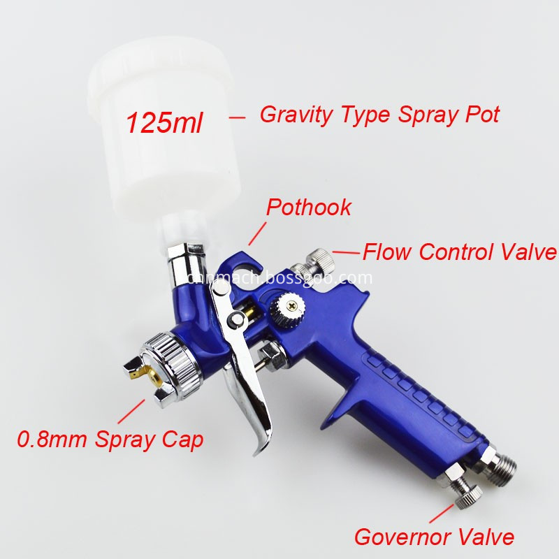 Mini Gravity 0.8mm Mẹo Nozzle Air Spray Gun, chất lượng cao Mini ...