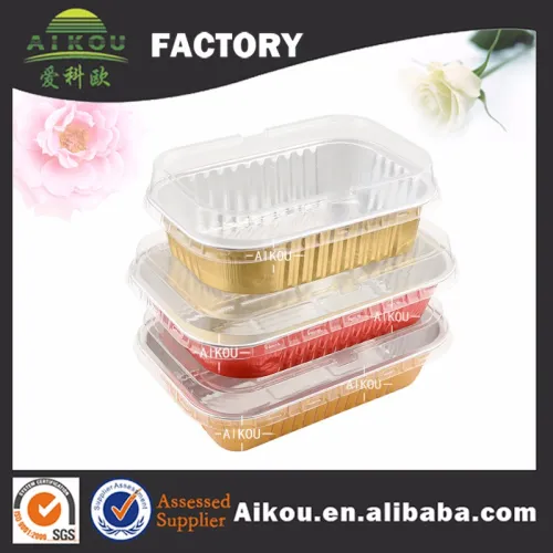 Microwave Safe Takeaway Aluminium Foil Food Container With Plastic Lid ...