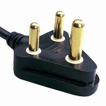 South African Type 3-pin Plug With 250v Ac At 10a Rated Voltage, High ...