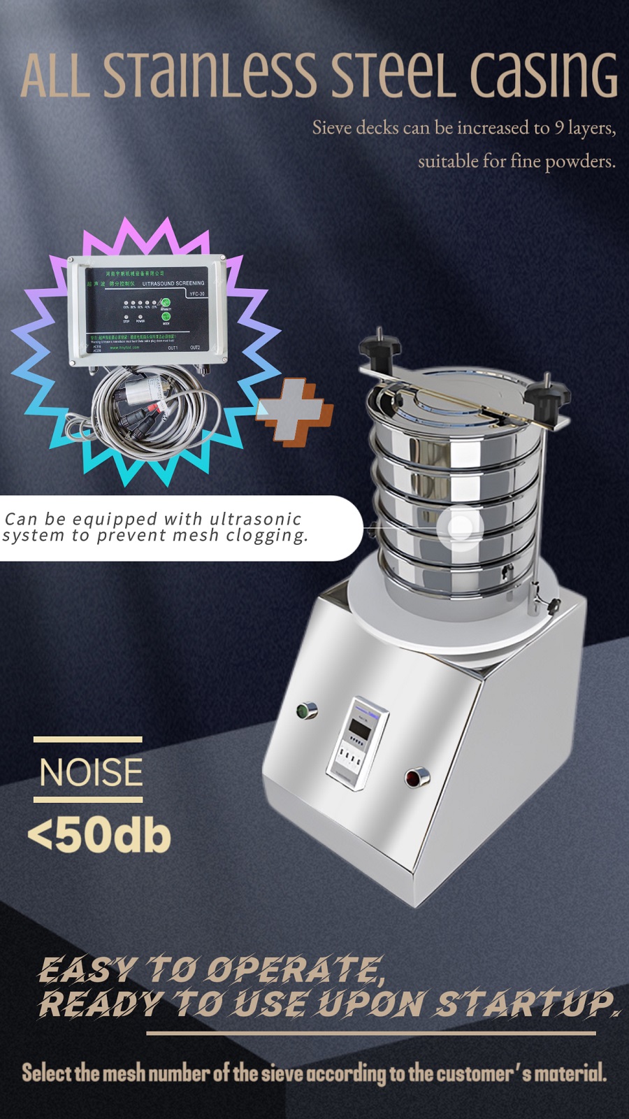 Yf Series Lab Test Sieve Shaker For Powder Analysis (200-400mm), High ...