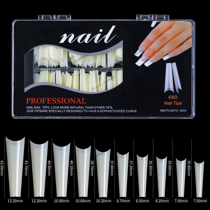 Water Drop Almond Pointed Acrylic Artificial Fingernails With Trendy ...