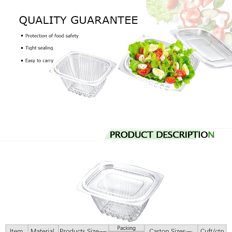 Rectangular Reusable Salad Container Hinged Clamshell Box, High Quality ...