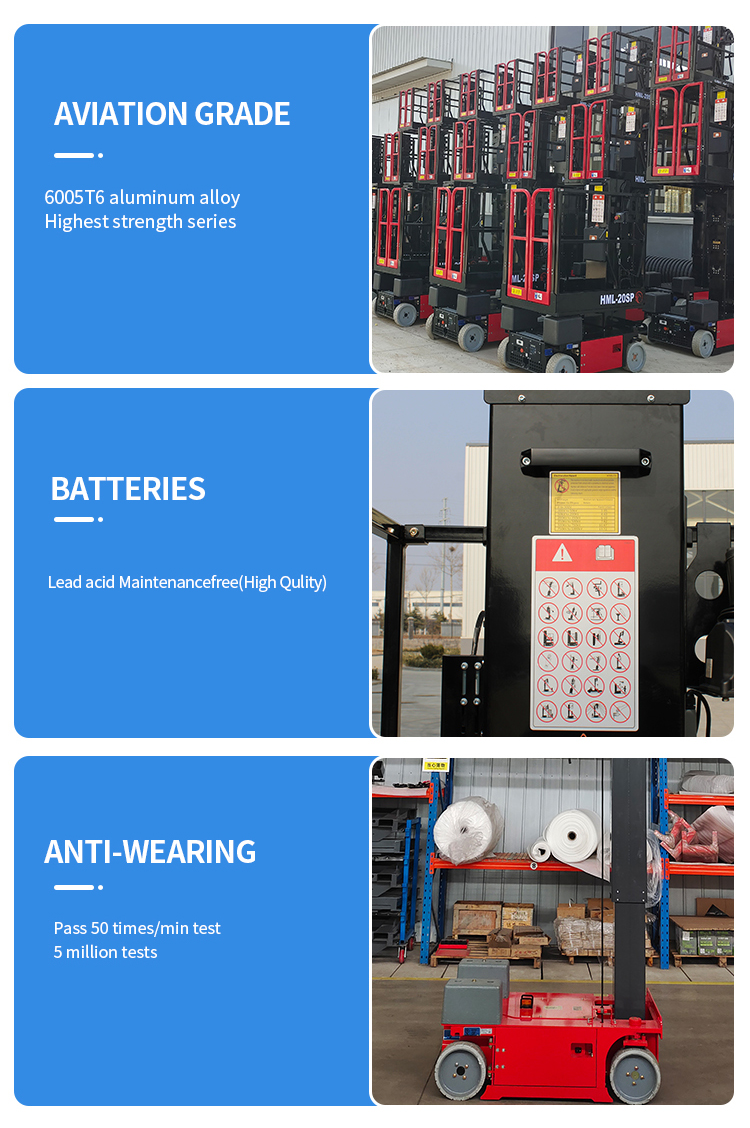 Compact Electric Boom Lift With Retractable Mast And Jib, High Quality ...