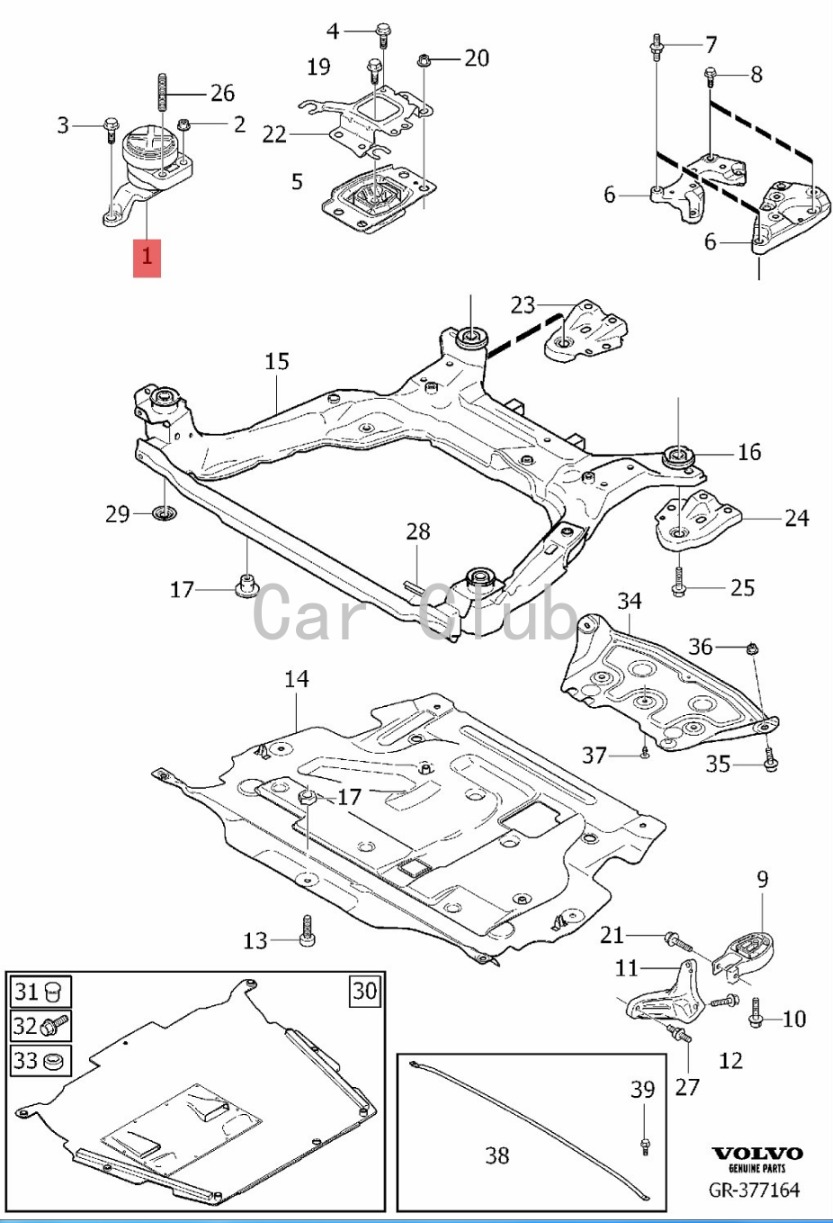 Engine Motor Transmission Mount Kit Engine Mount 31277689 For Volvo S80 ...