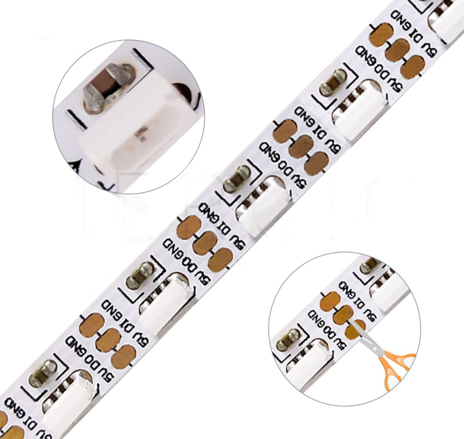 5m Sk6812 Warm White Addressable Rgb Led Strip - 5v/12v Copper/pcb ...