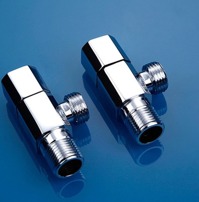Brass 2 Way Toilet Stop Valve - Hot Cold Shut Off Shower Angle Valve ...