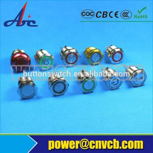 Modern Promotional 12v 19mm Metal Pushbutton Switch Vandalism Proof Metal Push Button Switches ...