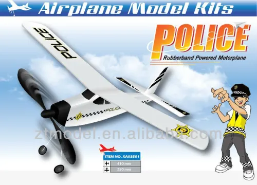 Police Rubber Powered Glider Flying Toy, High Quality Police Rubber ...