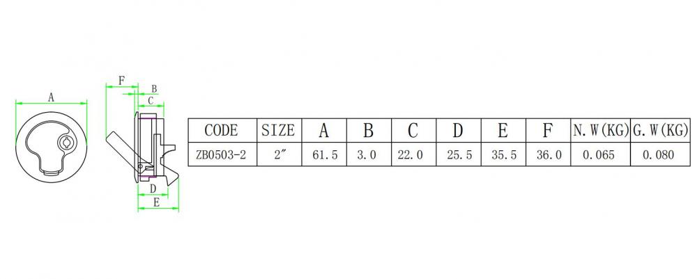 2 Inch Black Locking Flush Pull Slam Latch Hatch Lift With Key For ...
