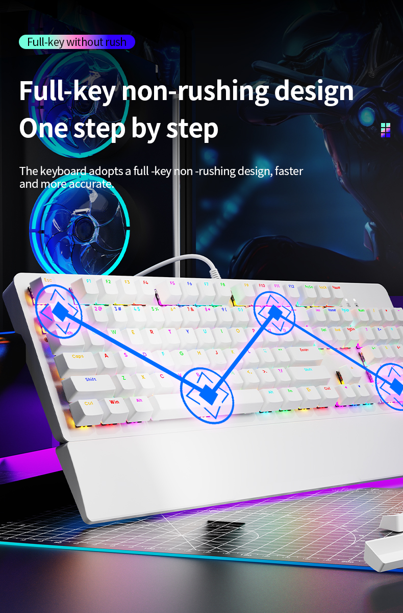 104 Key Custom Mechanical Keyboard With Full Color Backlight, High ...