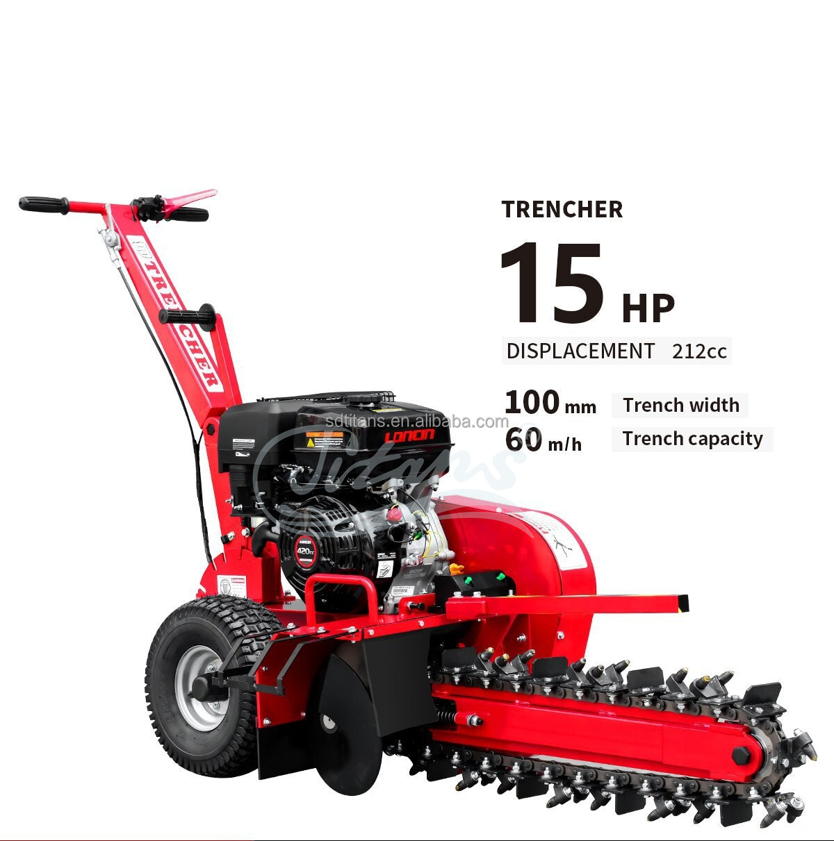 Titans 15hp Mini Trencher - 600mm Trench Depth Farming Tool, High ...