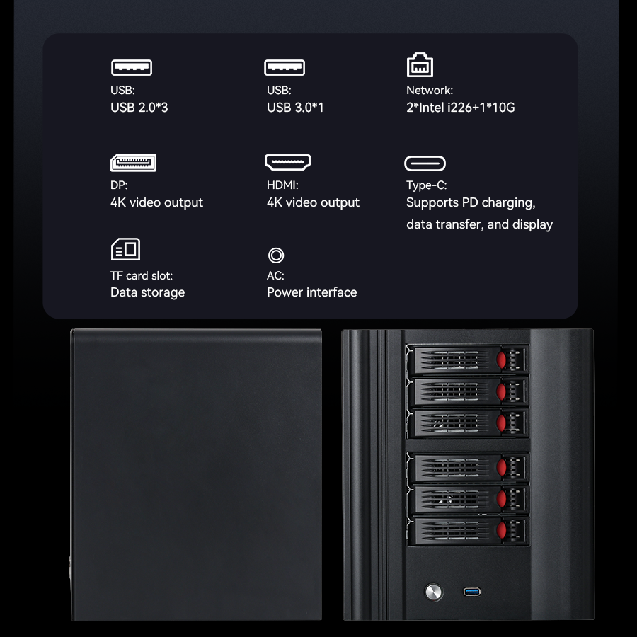 Nas Intel N150 6-bay Network Attached Storage Enclosure, High Quality ...