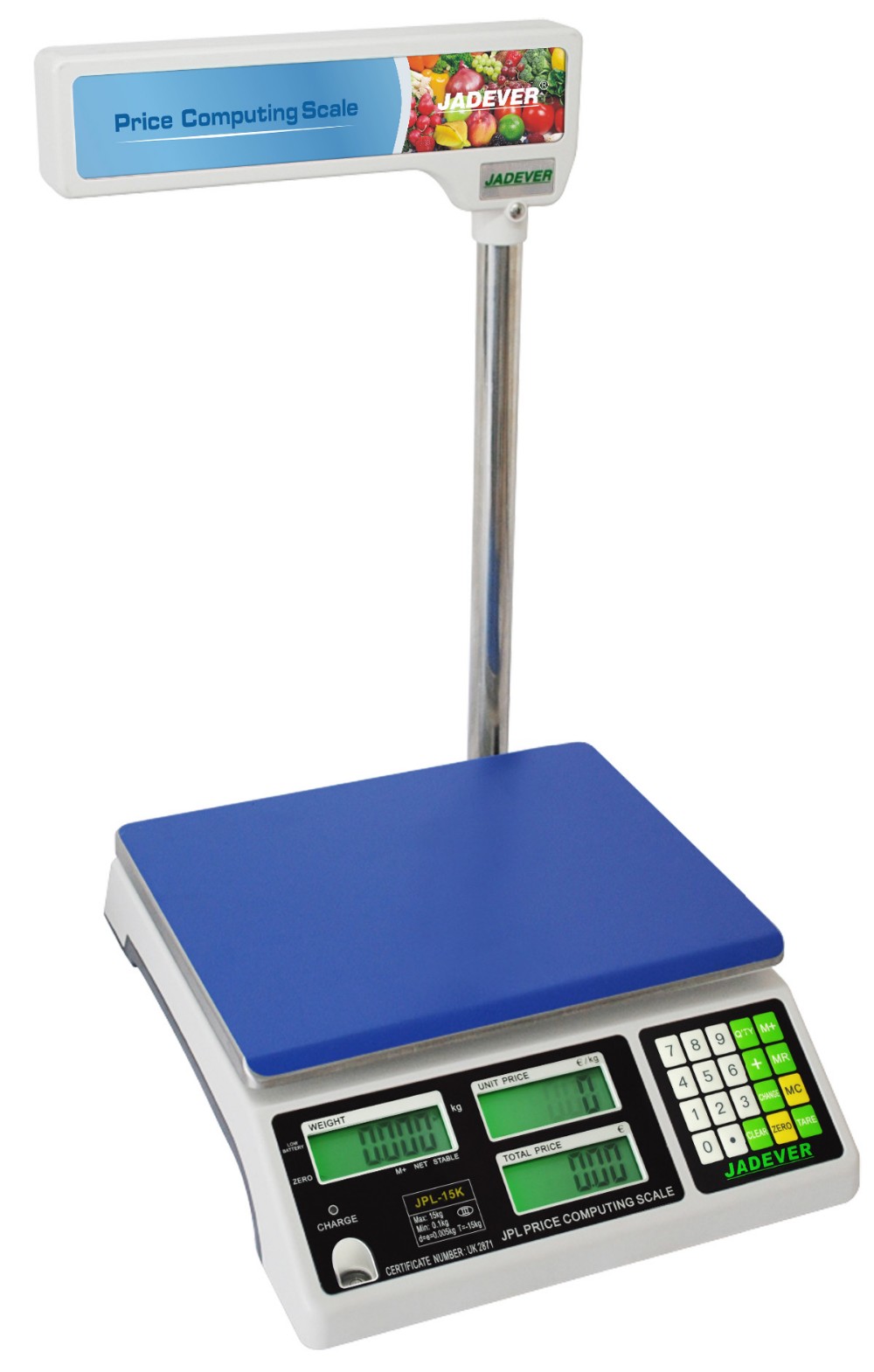 Jpl-3k/0.1g Oiml Approved Digital Weighing Balance Scale For Vegetables ...