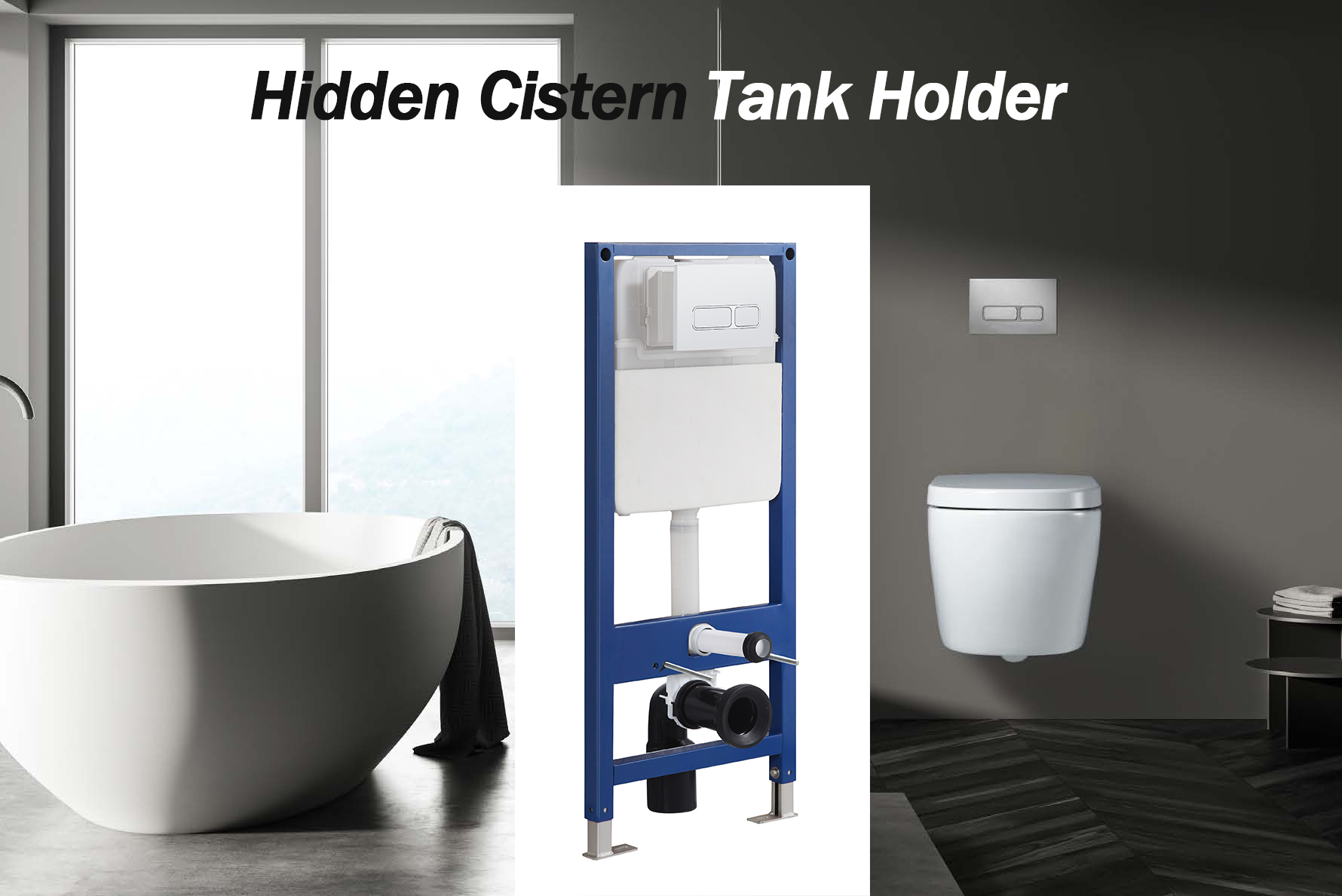Modern Wall Hung Dual Flush Concealed Cistern Toilet Tank, High Quality ...