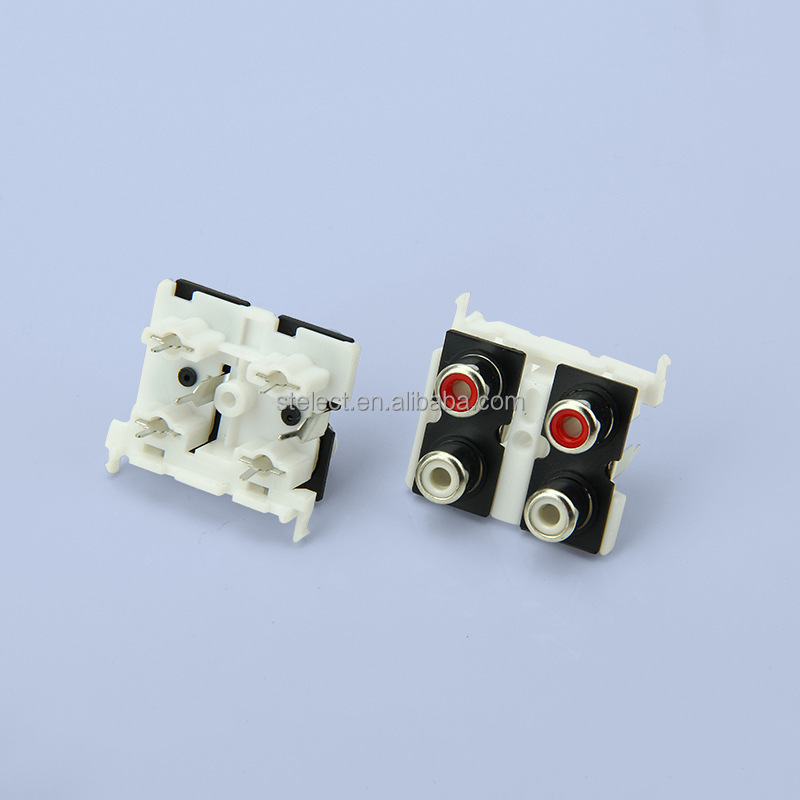 4-pin Rca Jack Connector Audio Socket Rca Female Connector Pcb Mount ...