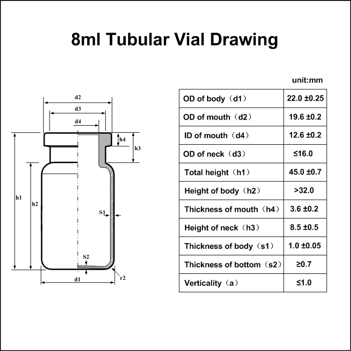8ml 8r Clear Glass Injection Vial, High Quality 8ml 8r Clear Glass ...