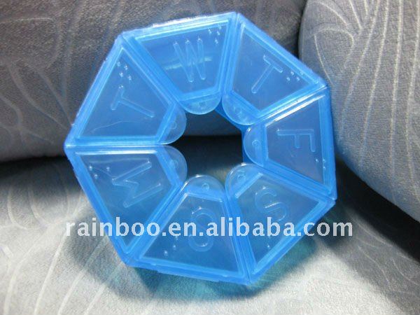 Braille-enabled 7-day Round Pill Box Case For Promotional Distribution ...