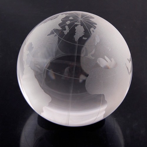 Custom Transparent Earth World Map Sandblasting Crystal Ball, High ...