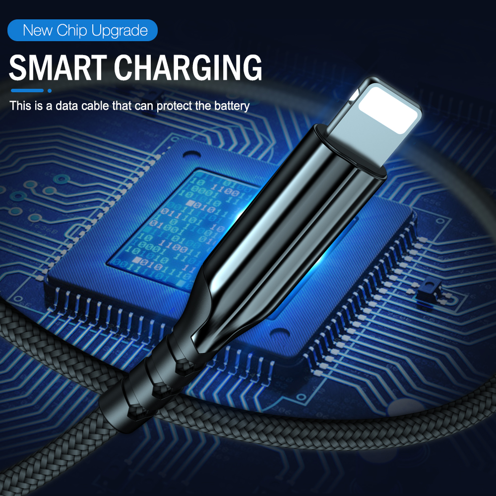 LED Mobile Phone Cable USB For iPhone 12 11 Pro X XS Max 5 6 6S 7 8 ...