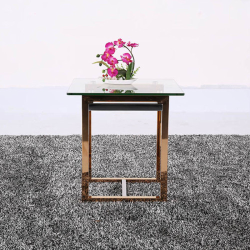 Modern Small Metal Side Table With Tempered Galss, High Quality Modern ...