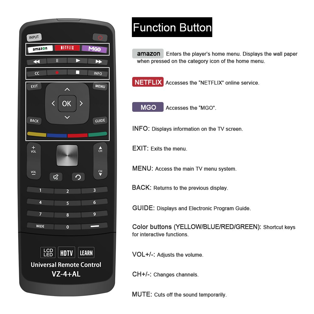 Universal Compatible Remote Control With Keyboard For Vz-4+al ...