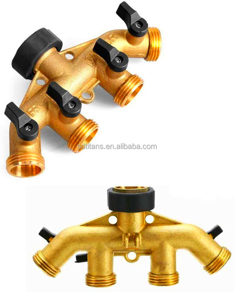 4 Way Metal Garden Hose Connector Splitter, High Quality 4 Way Metal ...