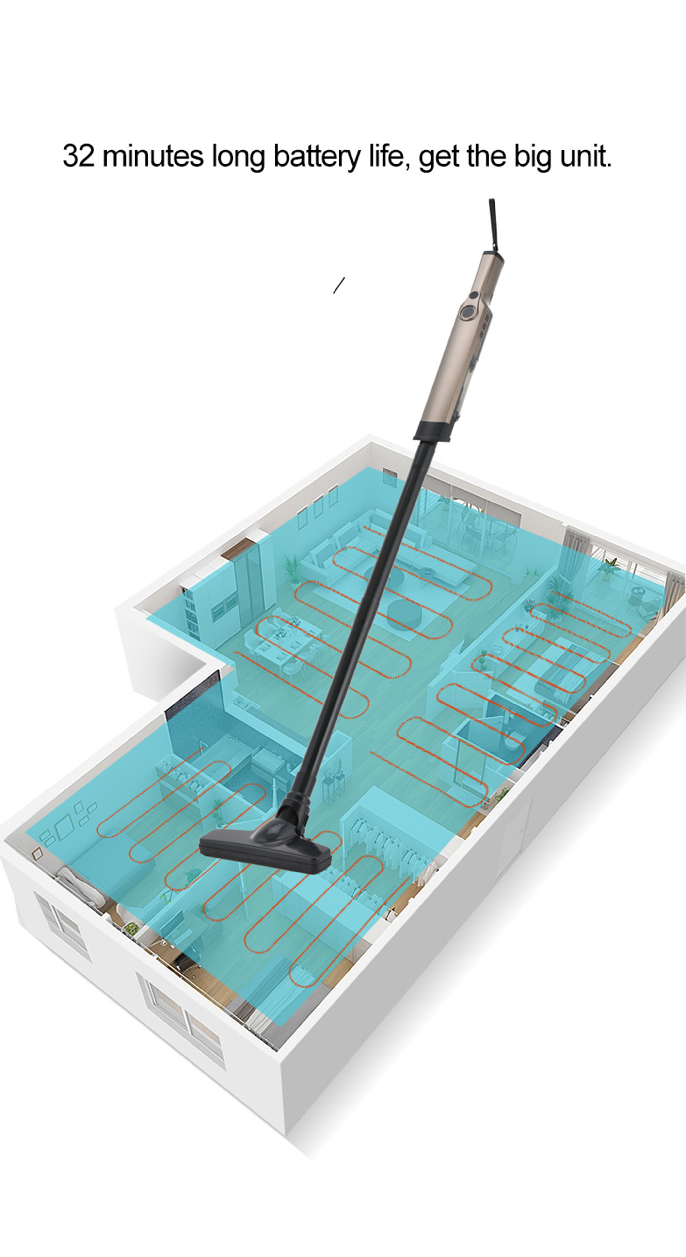 Cordless Mini Battery-powered Upright Vacuum Cleaner - Cyclone Type ...
