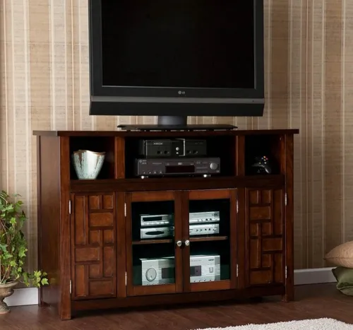 48 Inch Walnut Funky Doors Retro Tv Cabinet Wood Furniture, High ...