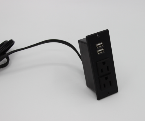 Black Recessed Electrical Outlet With 2 Usb Ports, High Quality Black ...