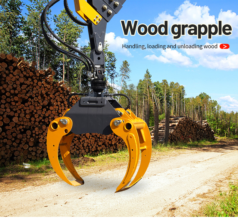 Hydraulic Rotator Wood Grapple Clamp For Excavator, High Quality ...