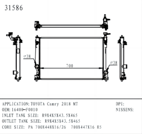 Toyota Camry 2018 Oemnumber 16400-f0010 용 라디에이터, Bossgoo.com의 고품질 ...