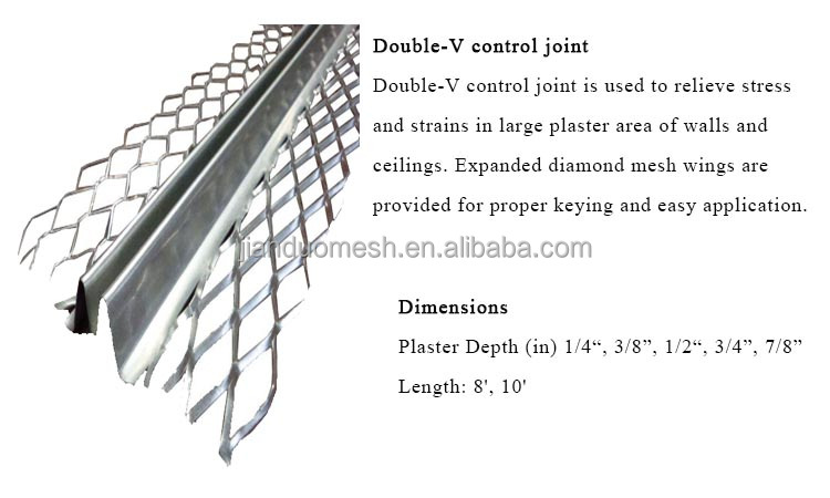 1/2"" X 10ft Galvanized Stucco Expanded Flange Plaster Casing Beads ...