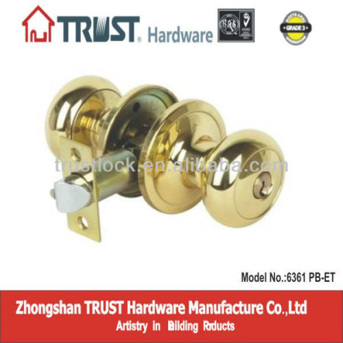 6361pb-et:trust Ansi Grade 3 Tubular Brass Knob Lock With Brass ...