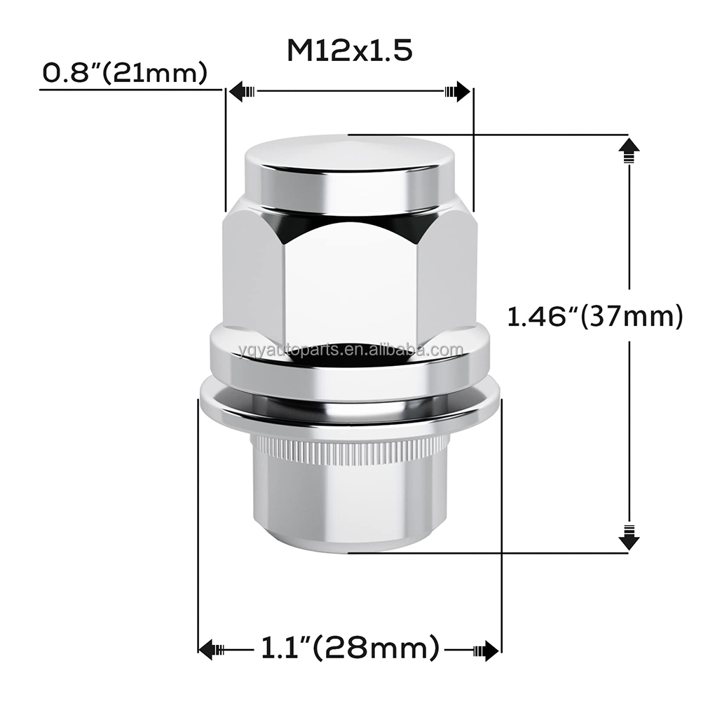 Oem Factory Style Large Mag Nut Wheel Nut - M12 X 1.5, 60 Degree For ...