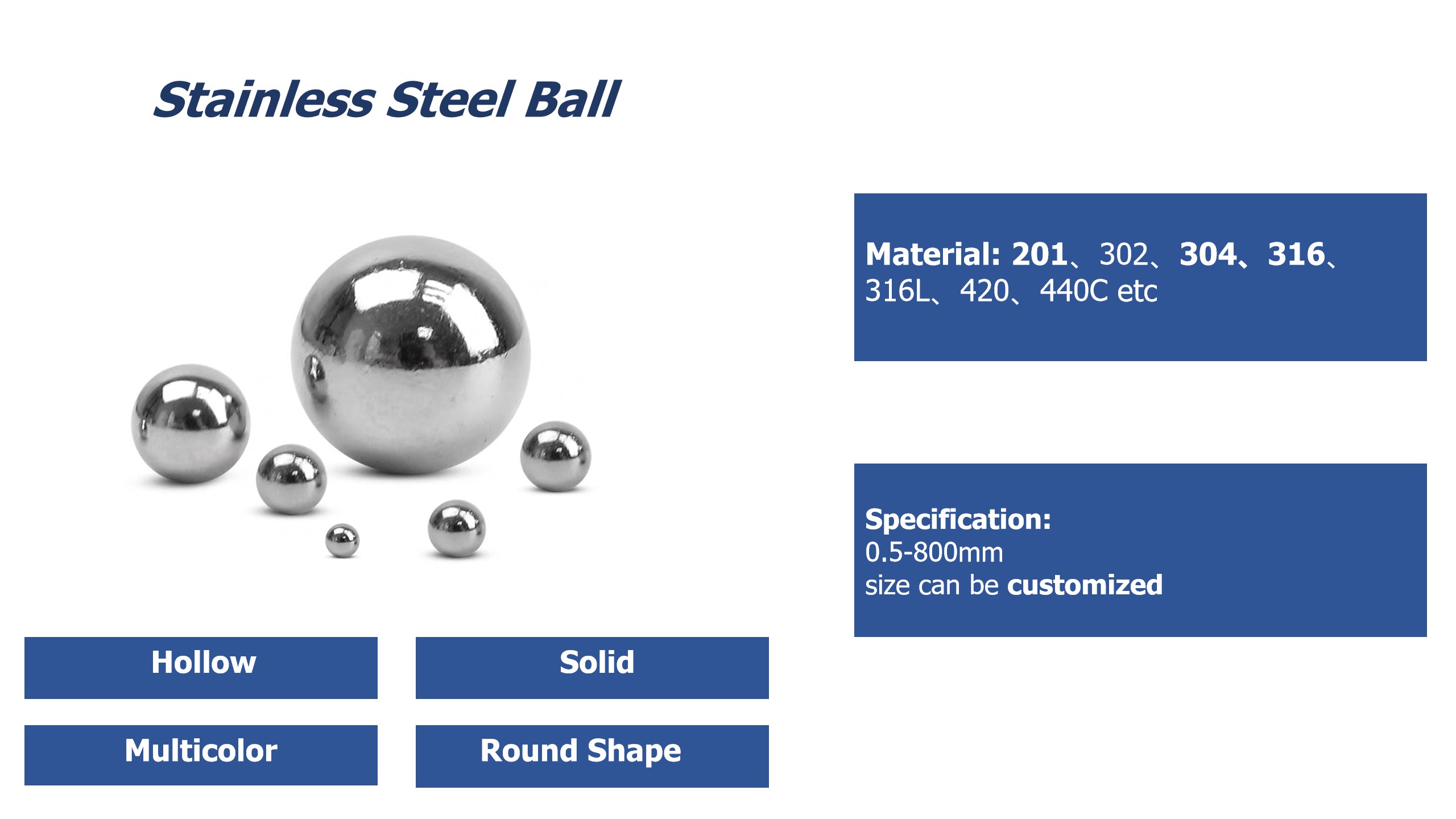 Types And Specifications Of Stainless Steel Balls: Inox Ss 316, 430 ...