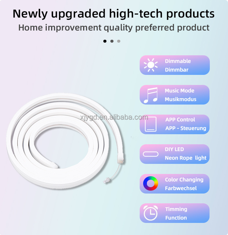 Tuya Smart Rgbic Neon Rope Light Strip - Wifi Music Sync, Waterproof ...
