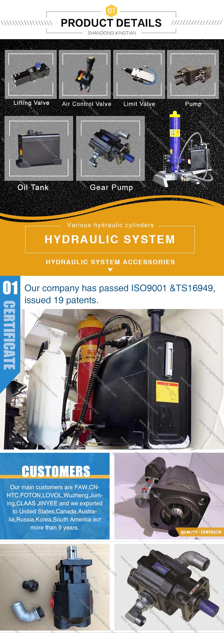 3 Way Pto Proportional Tipper Air Control Valve For Dump Truck, High ...