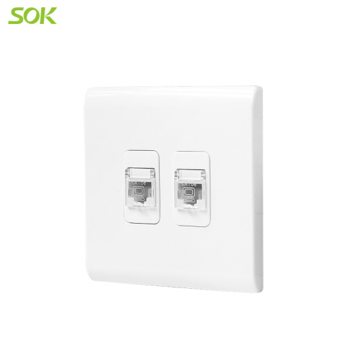 เต้ารับไฟฟ้ายอดนิยม 2gang Rj45 Lan Socket Outlets คุณภาพสูง เต้ารับ ...