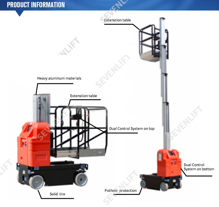 Portable Battery Operated Drivable Vertical Mast Lift, High Quality ...
